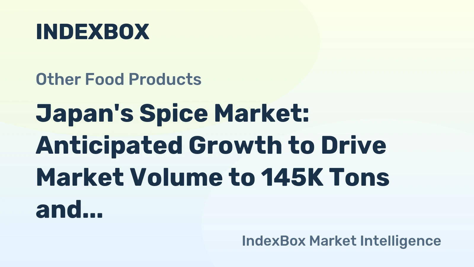 Japan's Spice Market: Anticipated Growth to Drive Market Volume to 145K Tons and Market Value to $513M by 2035