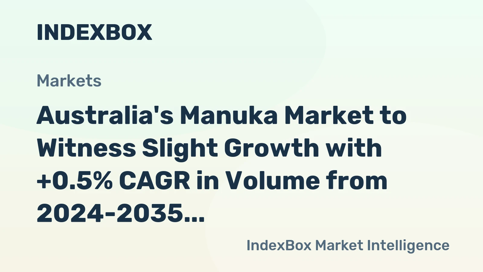 Australia's Manuka Market to Witness Slight Growth with +0.5% CAGR in Volume from 2024-2035