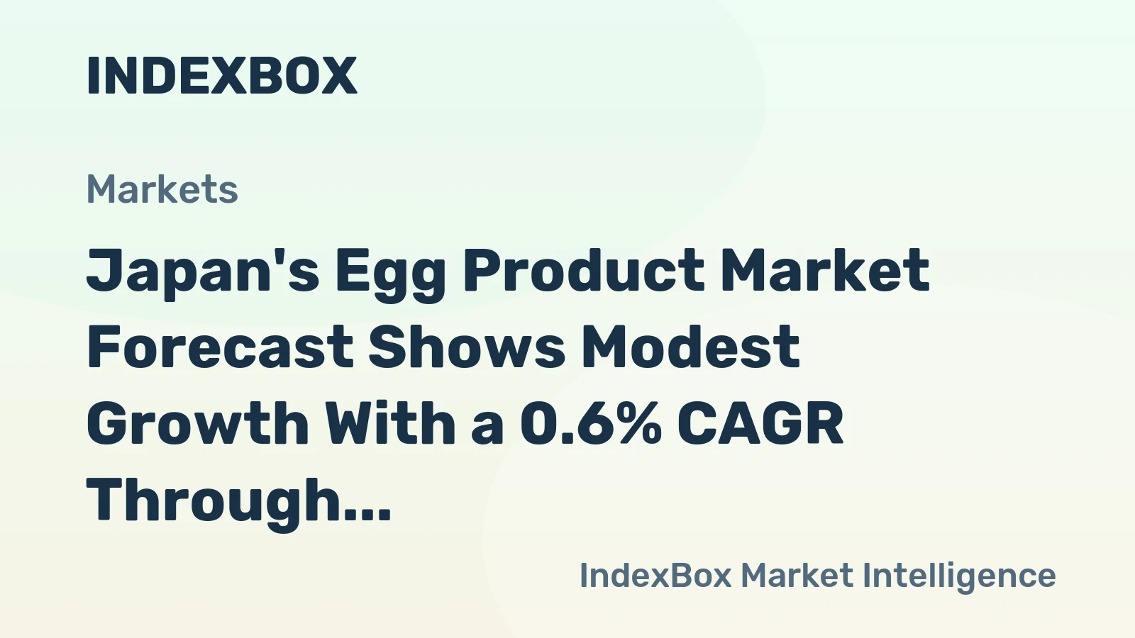 Japan's Egg Product Market Forecast Shows Modest Growth With a 0.6% CAGR Through 2035
