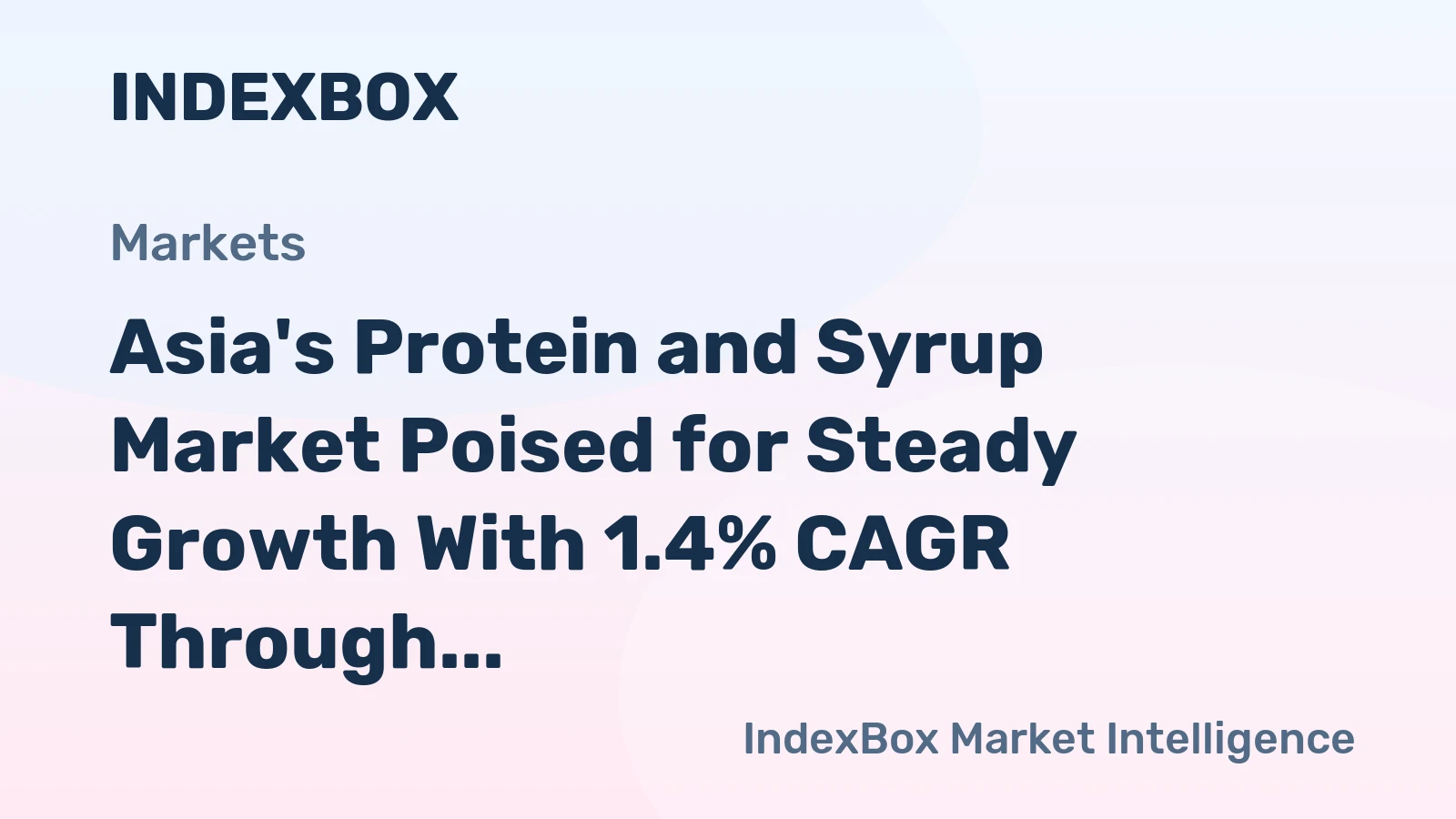 Asia's Protein and Syrup Market Poised for Steady Growth With 1.4% CAGR Through 2035