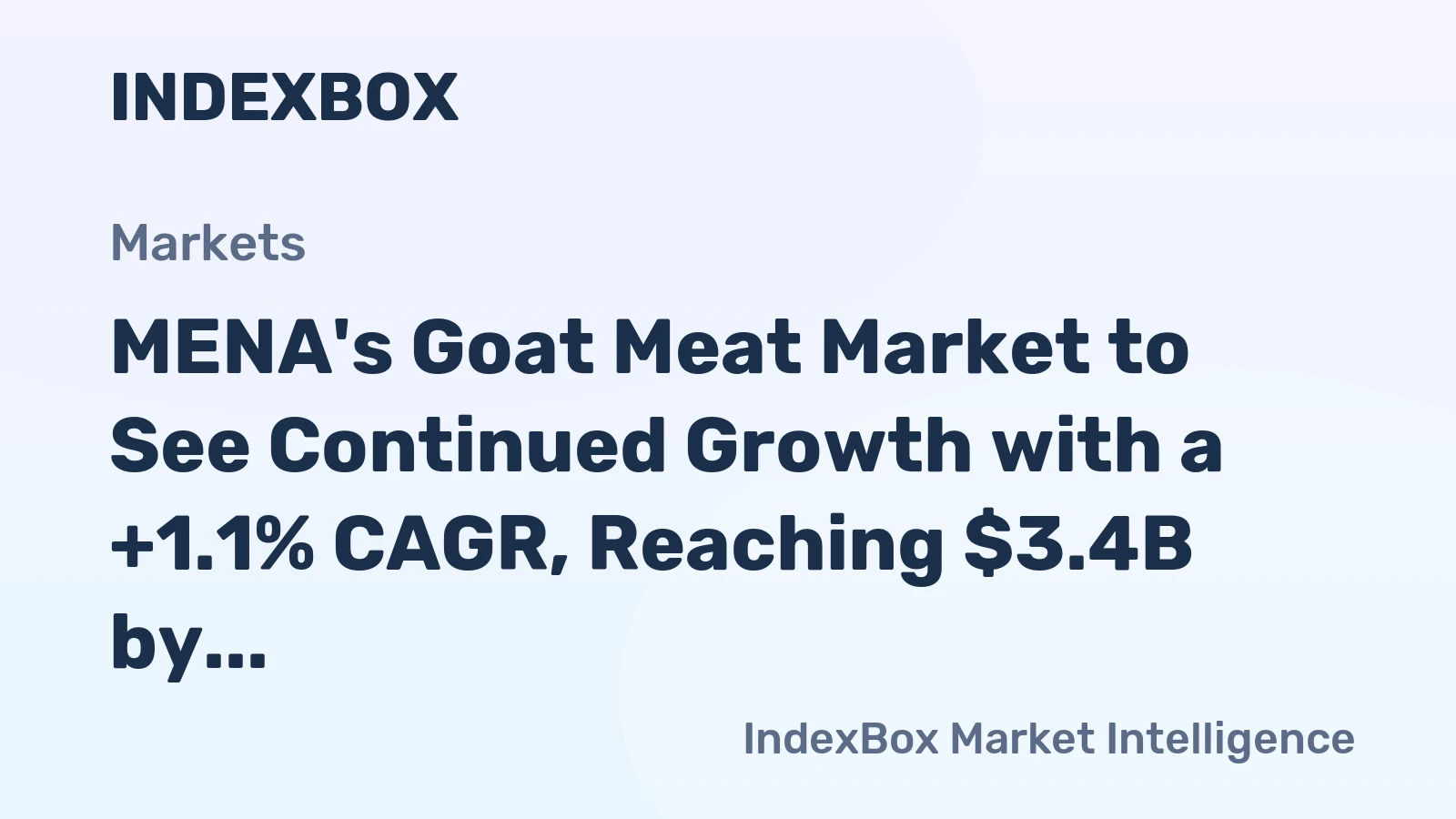 MENA's Goat Meat Market to See Continued Growth with a +1.1% CAGR, Reaching $3.4B by 2035