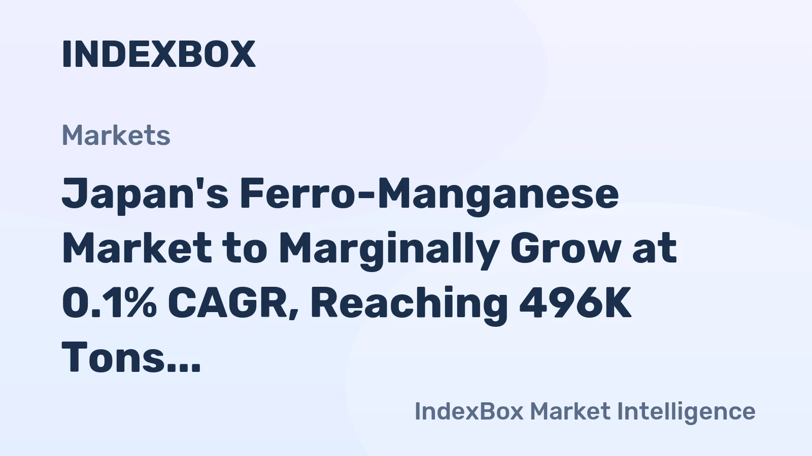 Japan's Ferro-Manganese Market to Marginally Grow at 0.1% CAGR, Reaching 496K Tons by 2035