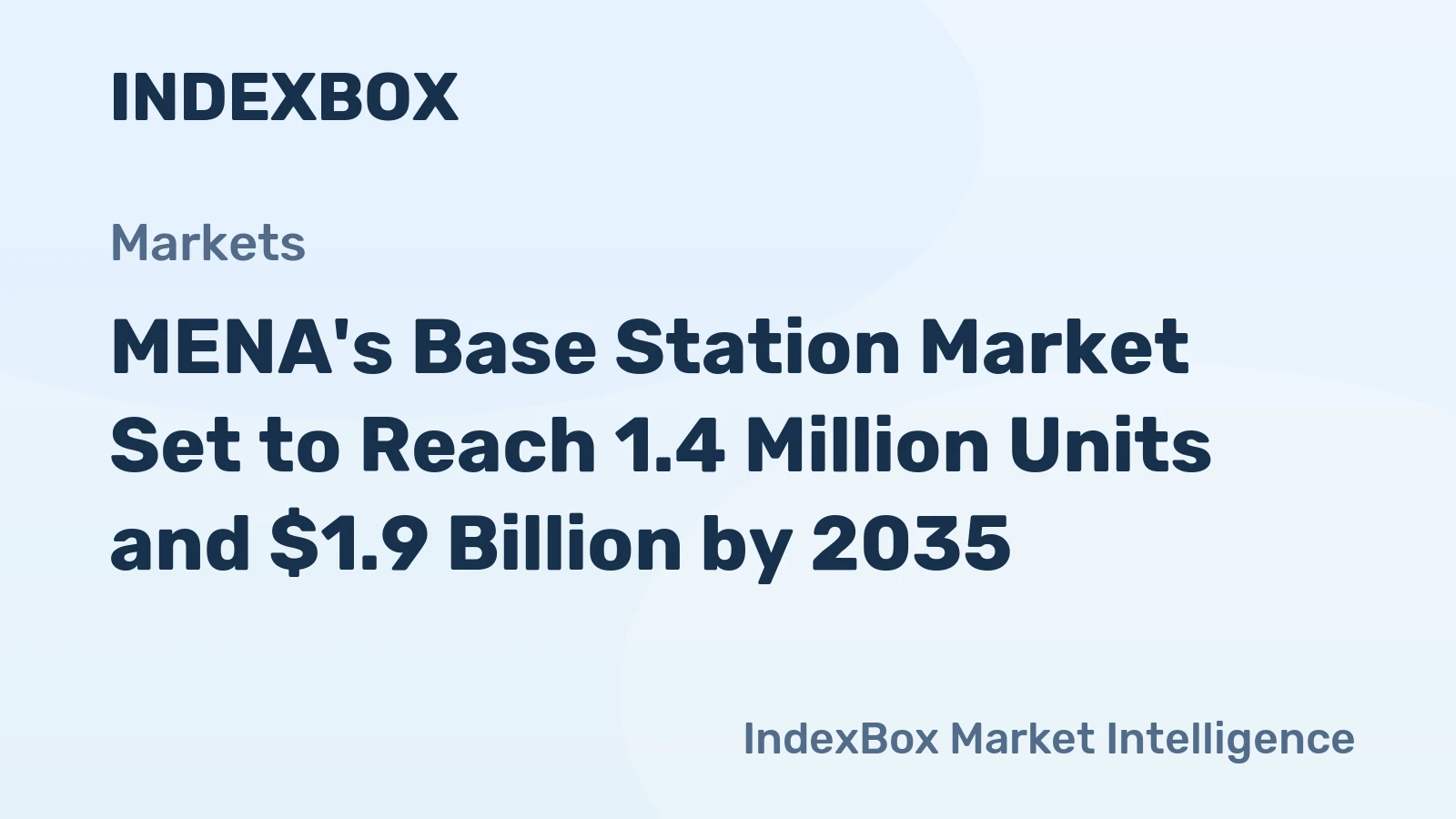 MENA's Base Station Market Set to Reach 1.4 Million Units and $1.9 Billion by 2035
