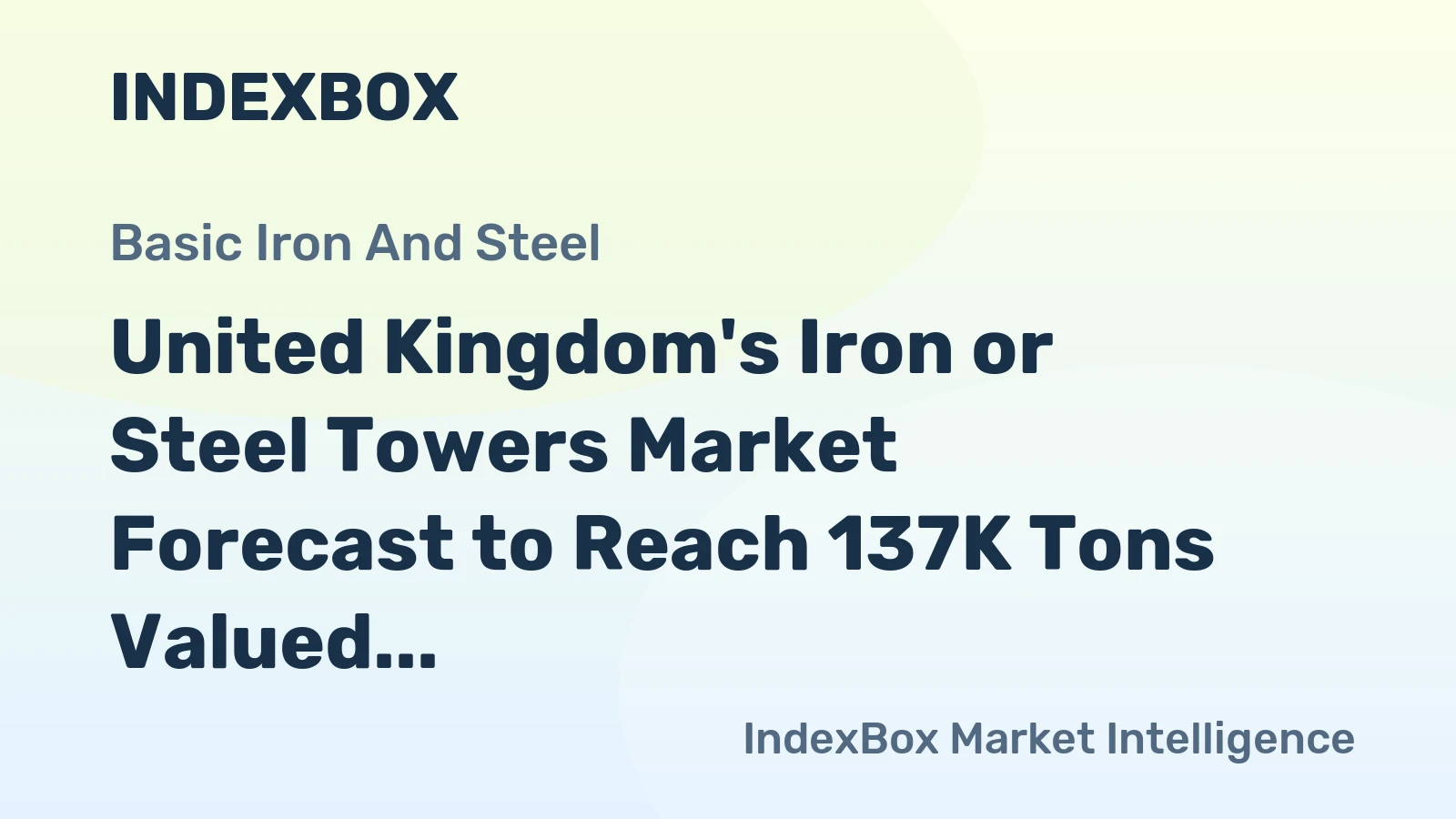 United Kingdom's Iron or Steel Towers Market Forecast to Reach 137K Tons Valued at $879M by 2035
