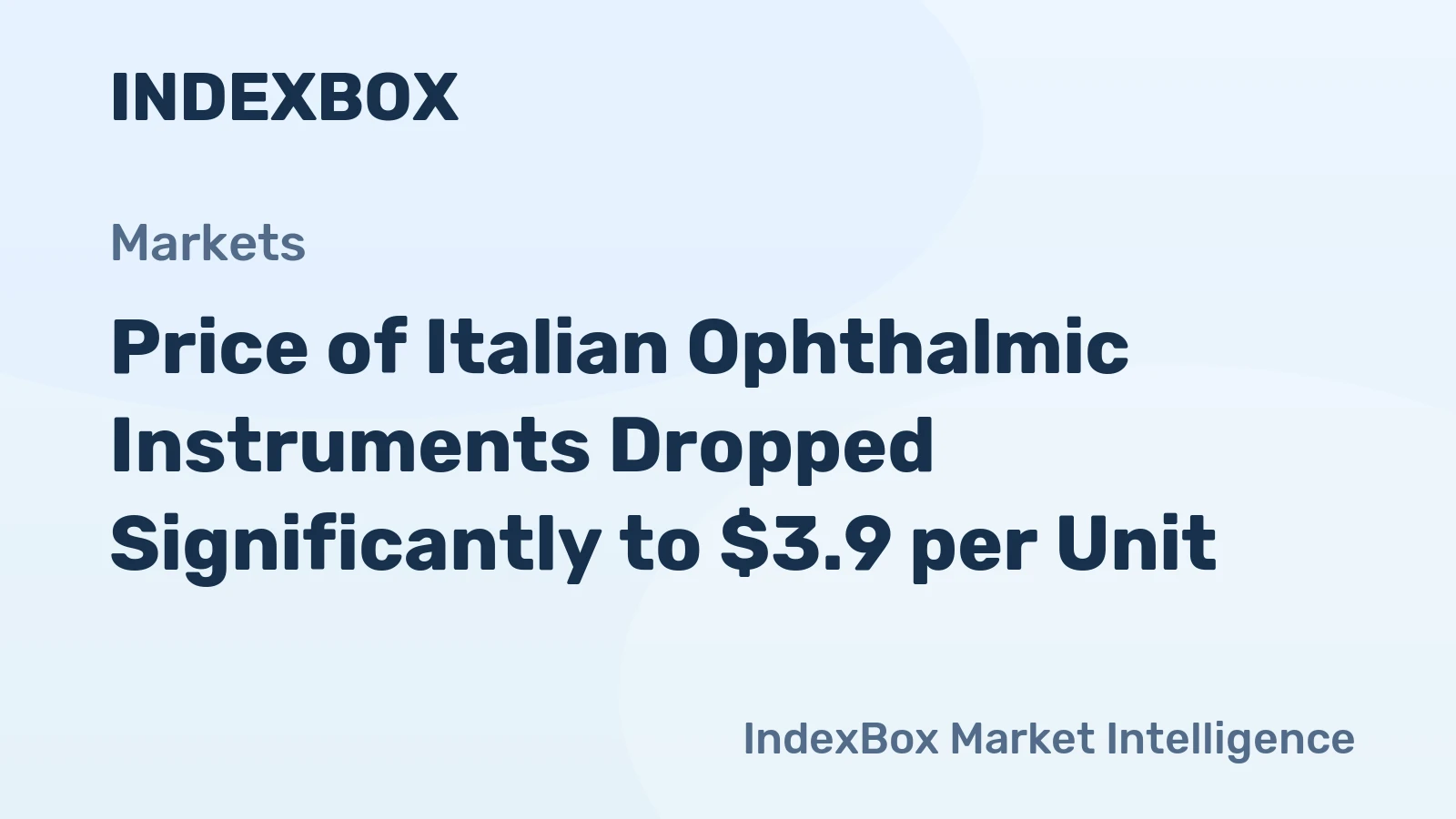 Price of Italian Ophthalmic Instruments Dropped Significantly to $3.9 per Unit