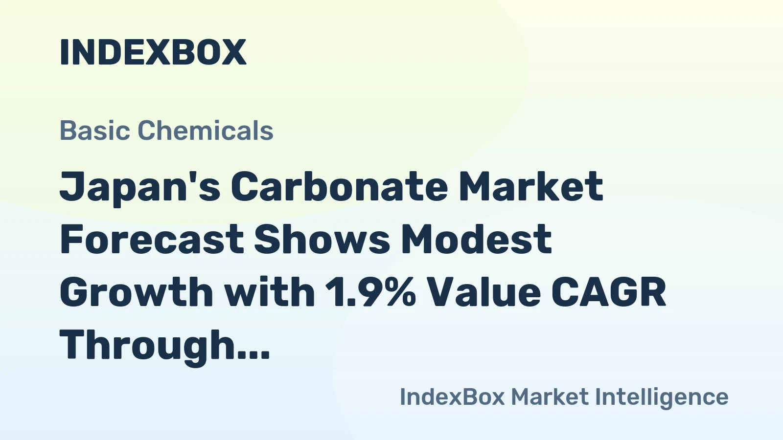 Japan's Carbonate Market Forecast Shows Modest Growth with 1.9% Value CAGR Through 2035