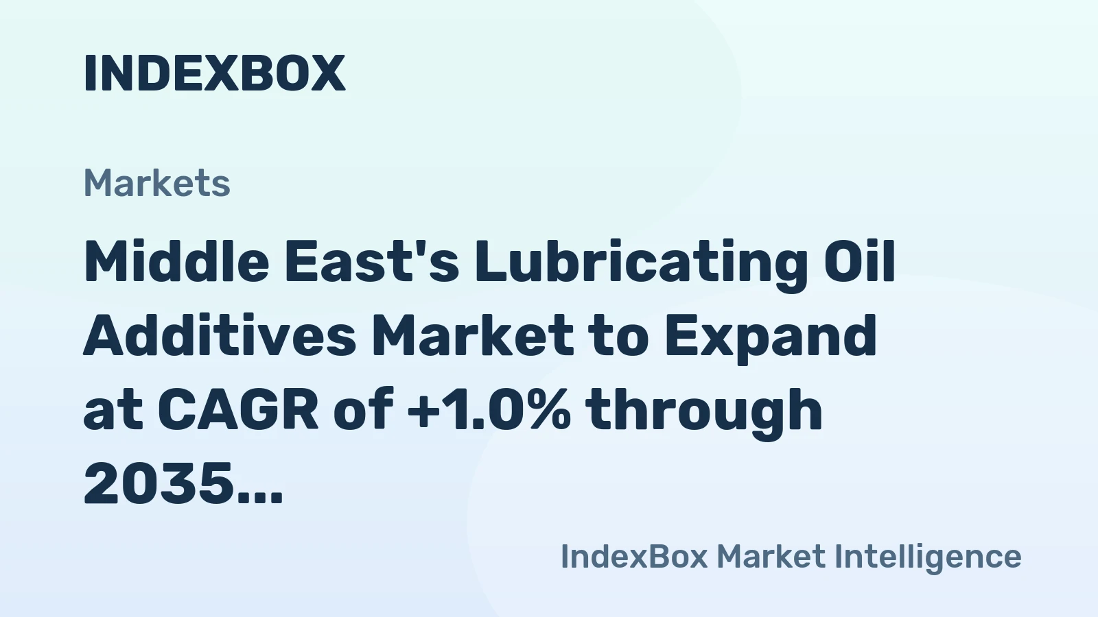 Middle East's Lubricating Oil Additives Market to Expand at CAGR of +1.0% through 2035