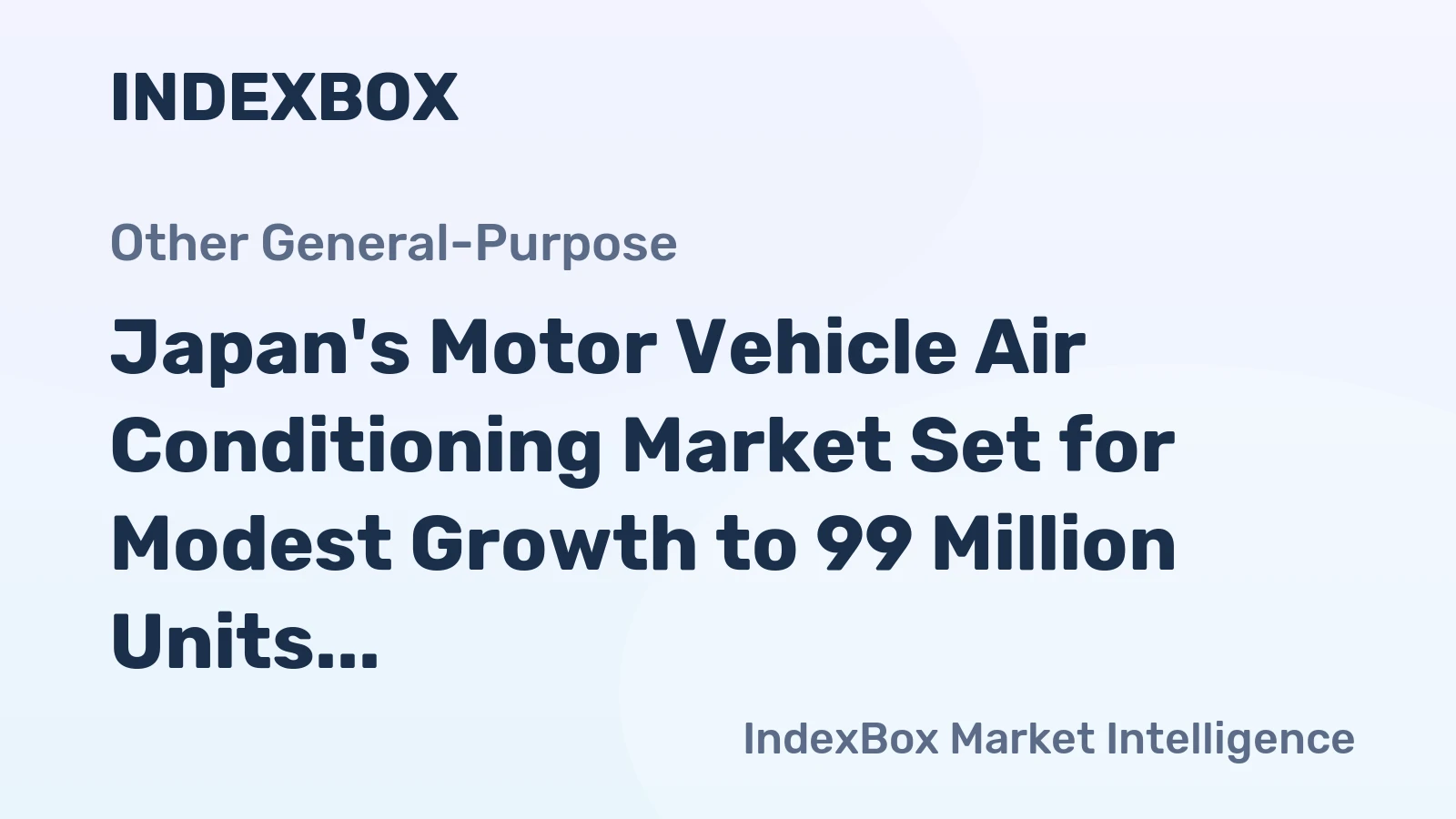 Japan's Motor Vehicle Air Conditioning Market Set for Modest Growth to 99 Million Units and $15 Billion