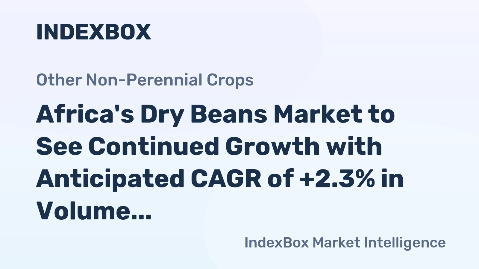 Africa's Dry Beans Market to See Continued Growth with Anticipated CAGR of +2.3% in Volume and +6.9% in Value from 2024 to 2035