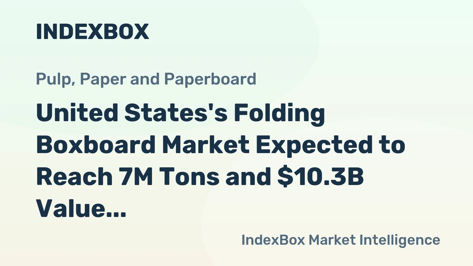 United States's Folding Boxboard Market Expected to Reach 7M Tons and $10.3B Value by 2035