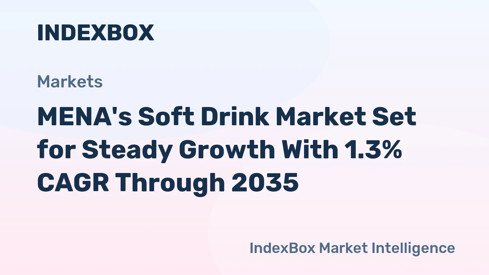 MENA's Soft Drink Market Set for Steady Growth With 1.3% CAGR Through 2035