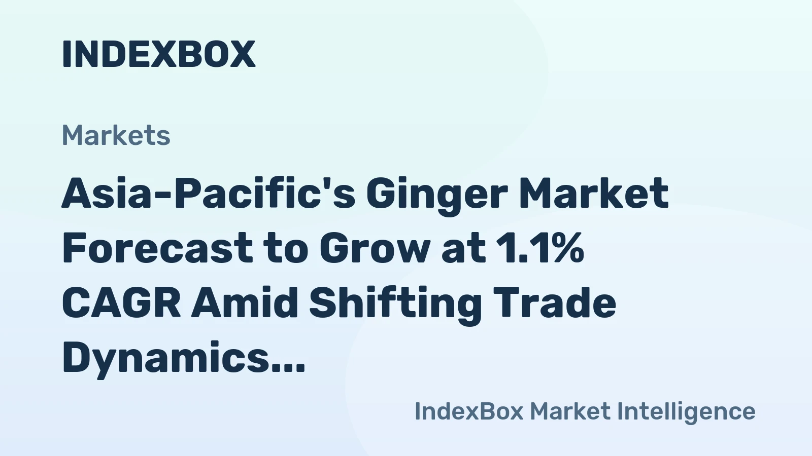 Asia-Pacific's Ginger Market Forecast to Grow at 1.1% CAGR Amid Shifting Trade Dynamics