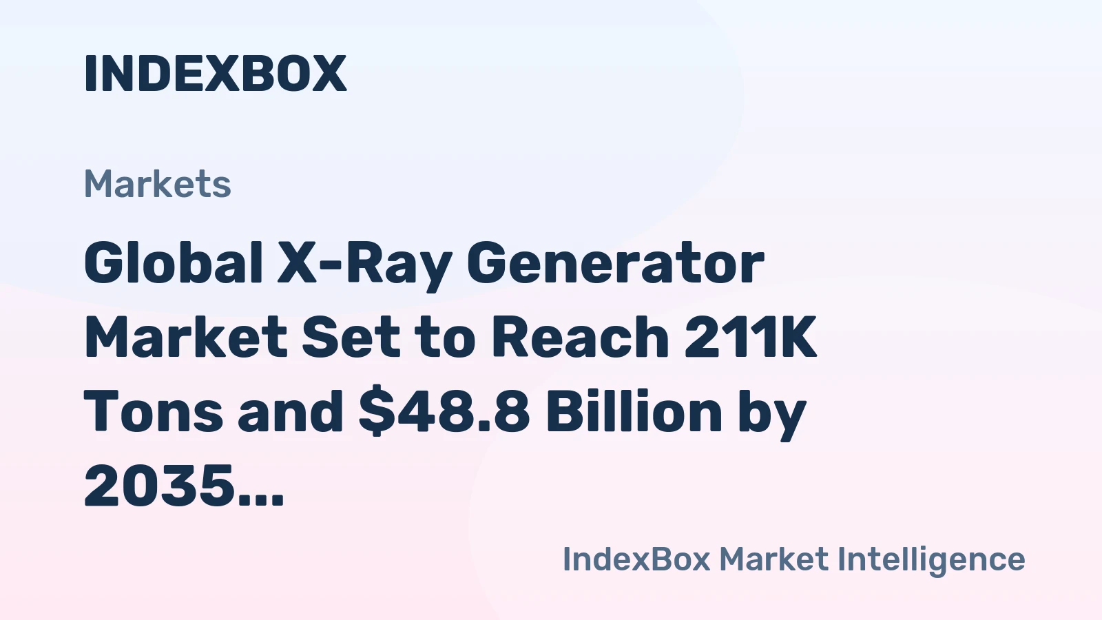Global X-Ray Generator Market Set to Reach 211K Tons and $48.8 Billion by 2035