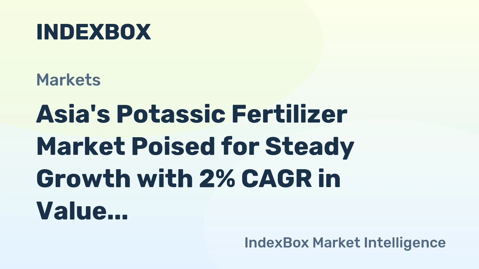 Asia's Potassic Fertilizer Market Poised for Steady Growth with 2% CAGR in Value Through 2035
