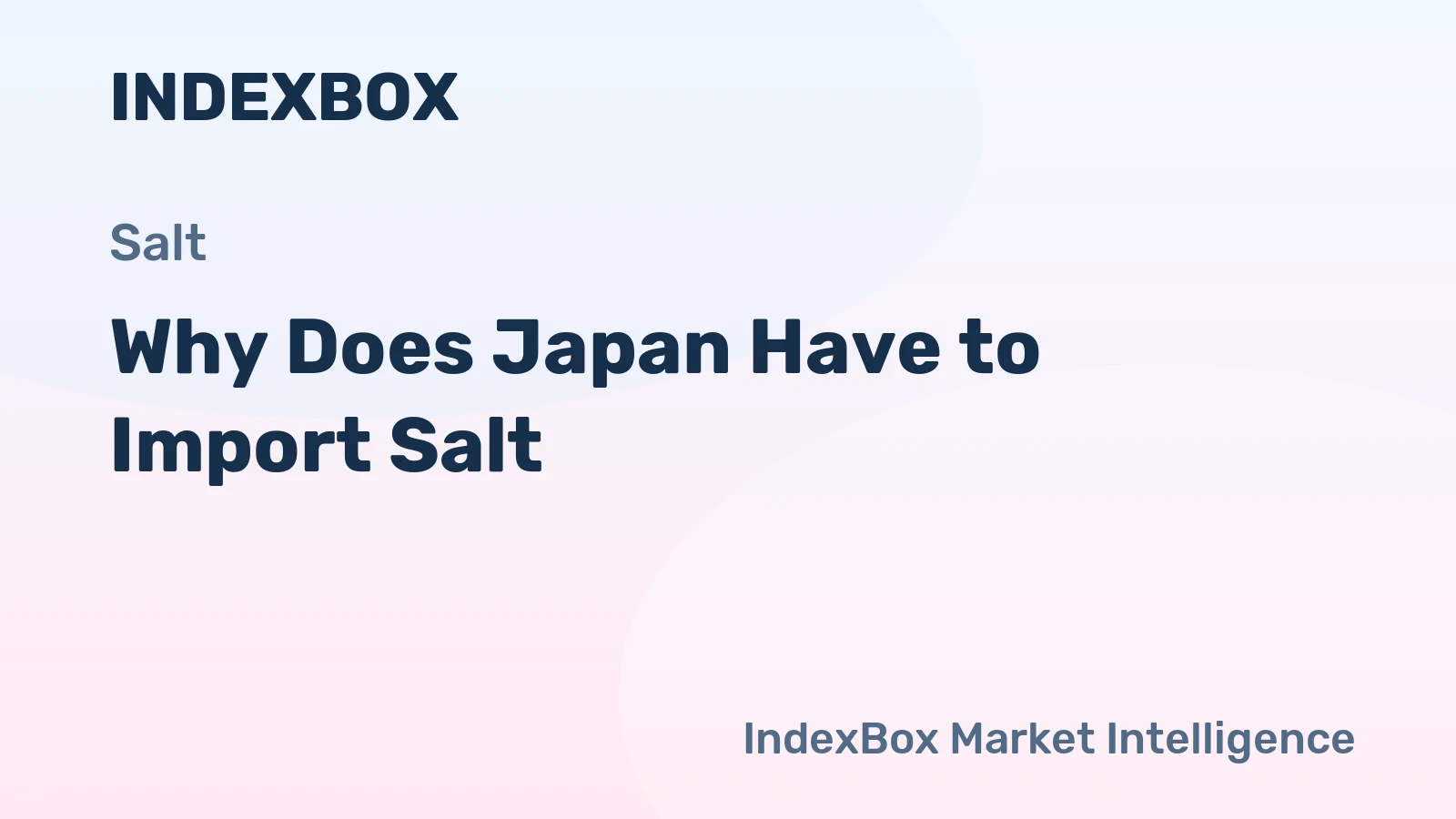 Why Does Japan Have to Import Salt?