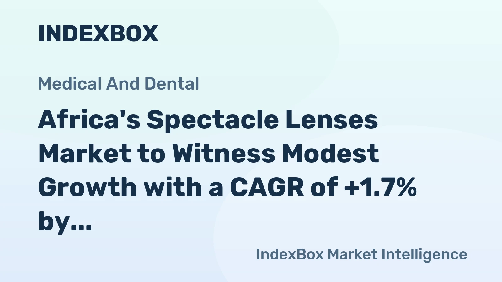 Africa's Spectacle Lenses Market to Witness Modest Growth with a CAGR of +1.7% by 2035