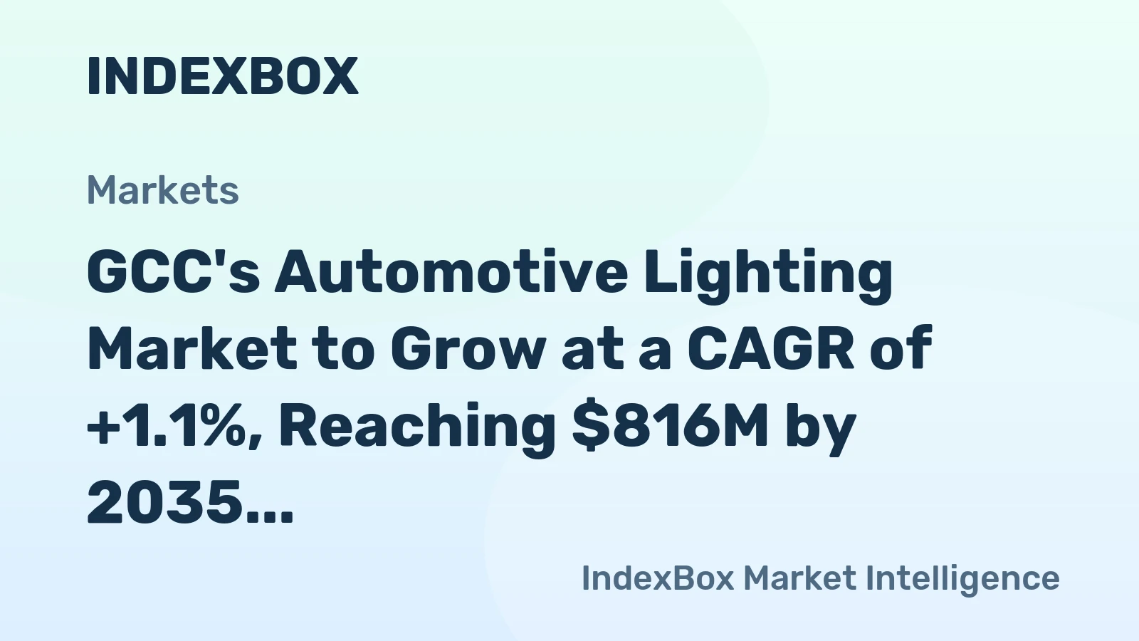 GCC's Automotive Lighting Market to Grow at a CAGR of +1.1%, Reaching $816M by 2035