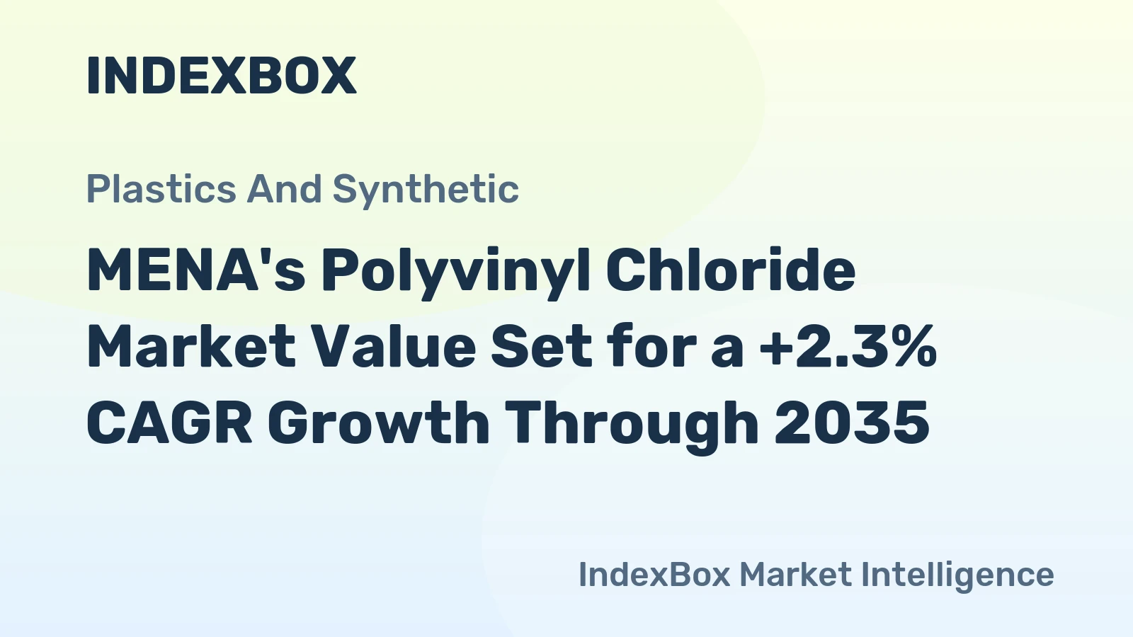 MENA's Polyvinyl Chloride Market Value Set for a +2.3% CAGR Growth Through 2035