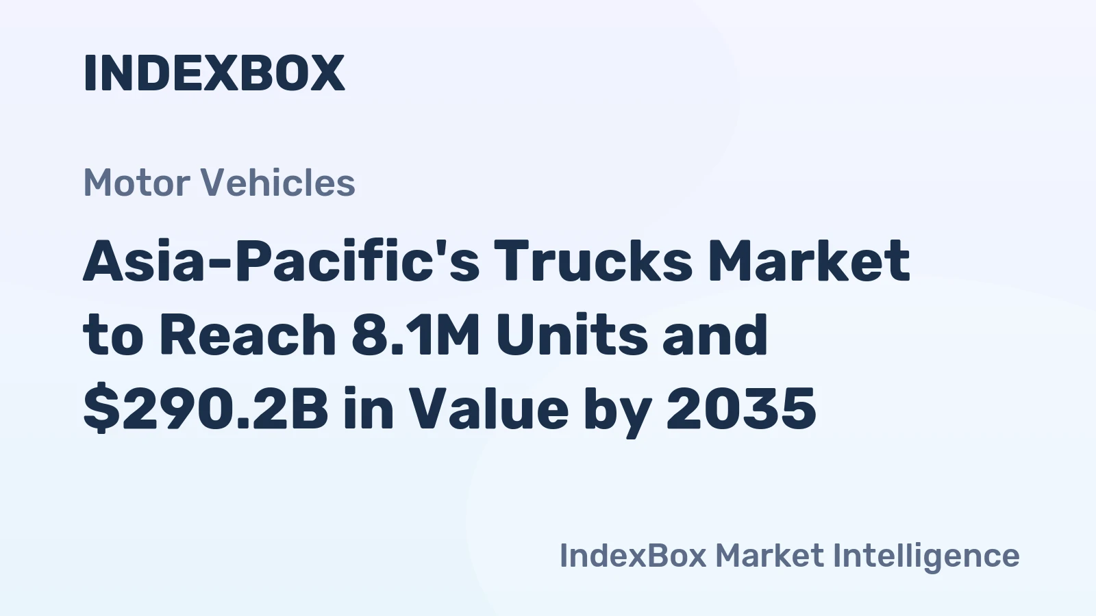 Asia-Pacific's Trucks Market to Reach 8.1M Units and $290.2B in Value by 2035