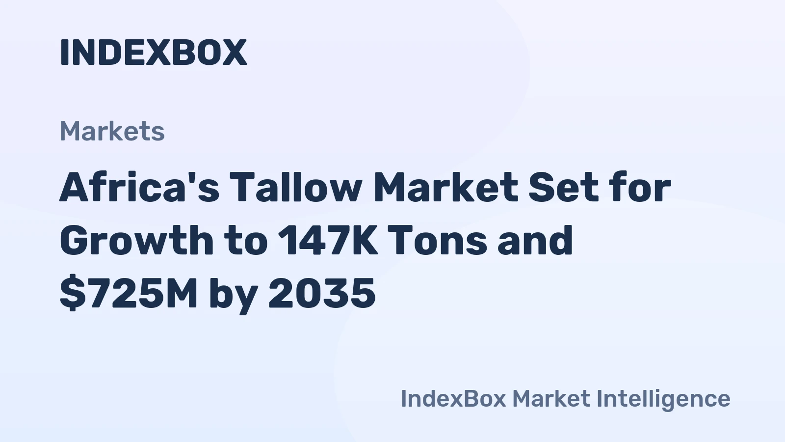 Africa's Tallow Market Set for Growth to 147K Tons and $725M by 2035
