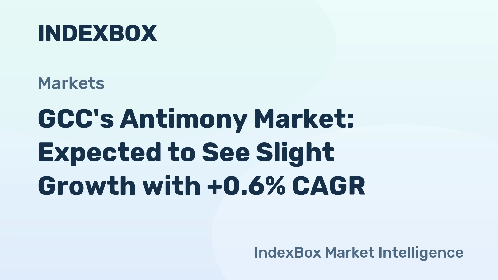 GCC's Antimony Market: Expected to See Slight Growth with +0.6% CAGR