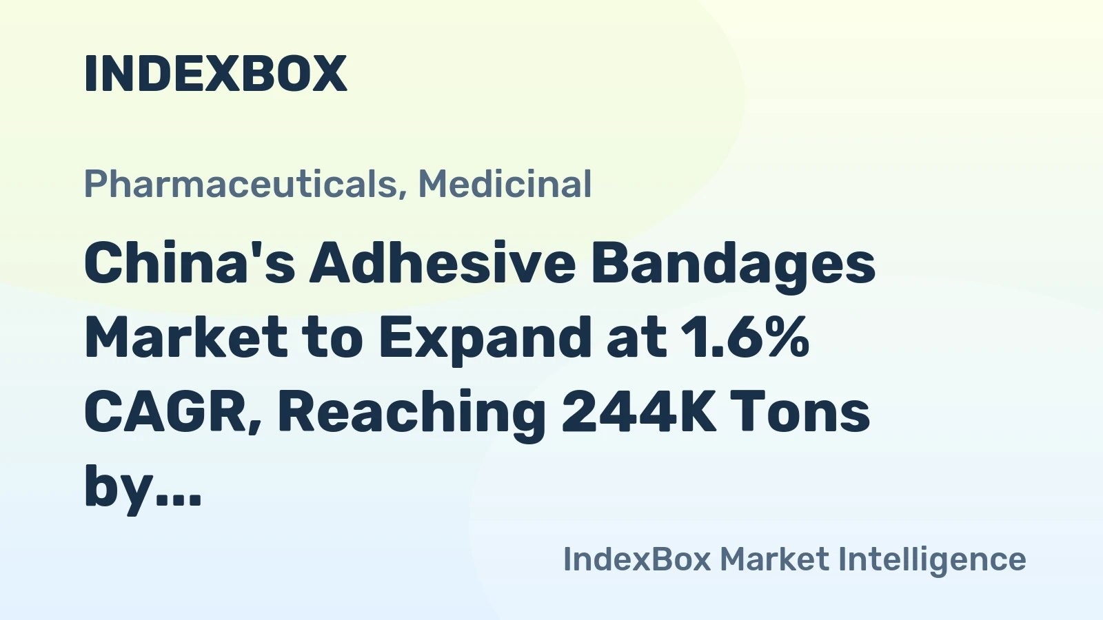China's Adhesive Bandages Market to Expand at 1.6% CAGR, Reaching 244K Tons by 2035