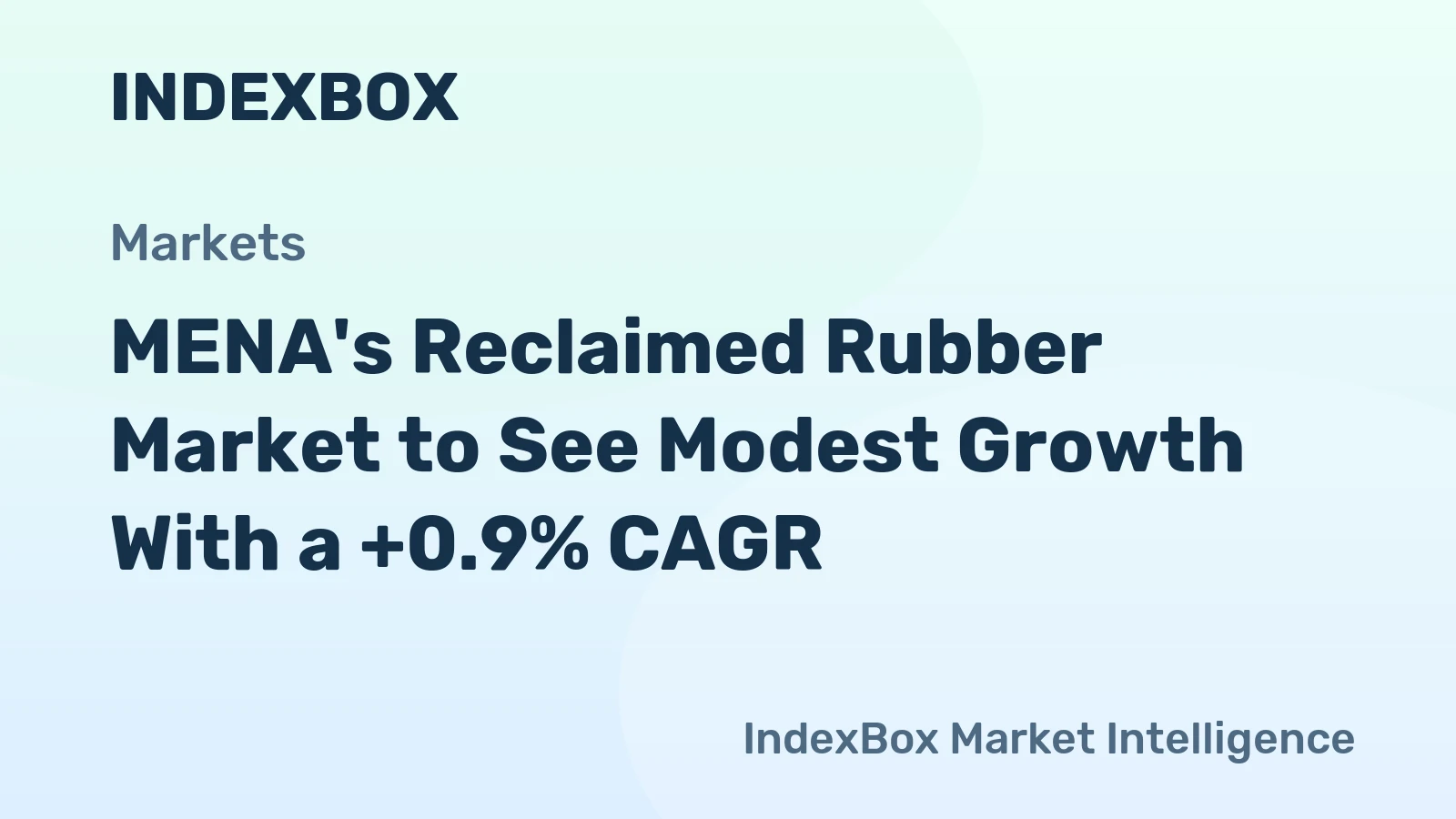 MENA's Reclaimed Rubber Market to See Modest Growth With a +0.9% CAGR