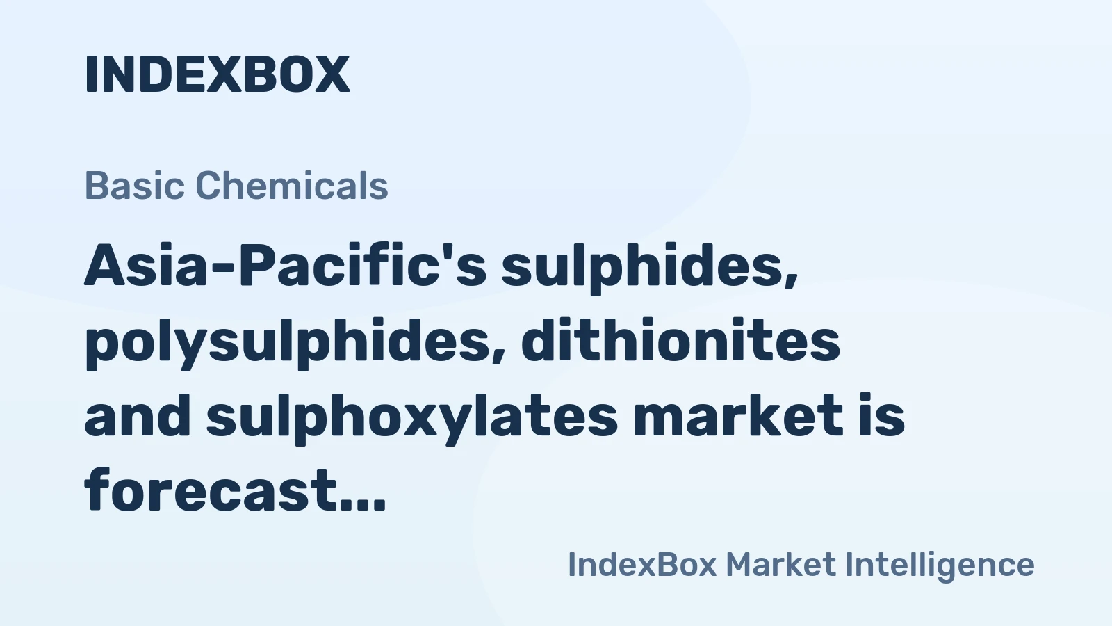 Asia-Pacific's sulphides, polysulphides, dithionites and sulphoxylates market is forecast to grow to 1.2M tons and $2.1B by 2035.