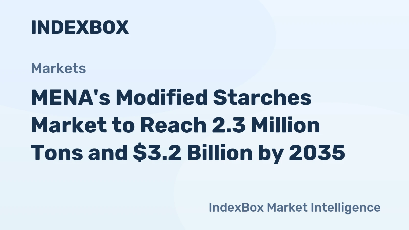 MENA's Modified Starches Market to Reach 2.3 Million Tons and $3.2 Billion by 2035