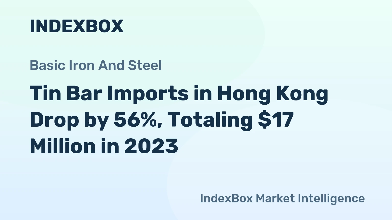 Tin Bar Imports in Hong Kong Drop by 56%, Totaling $17 Million in 2023