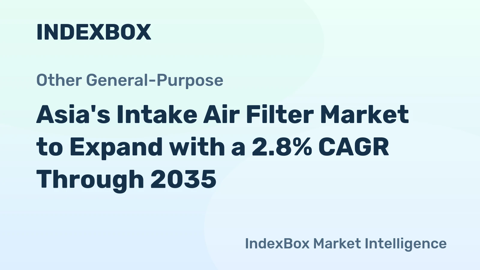 Asia's Intake Air Filter Market to Expand with a 2.8% CAGR Through 2035
