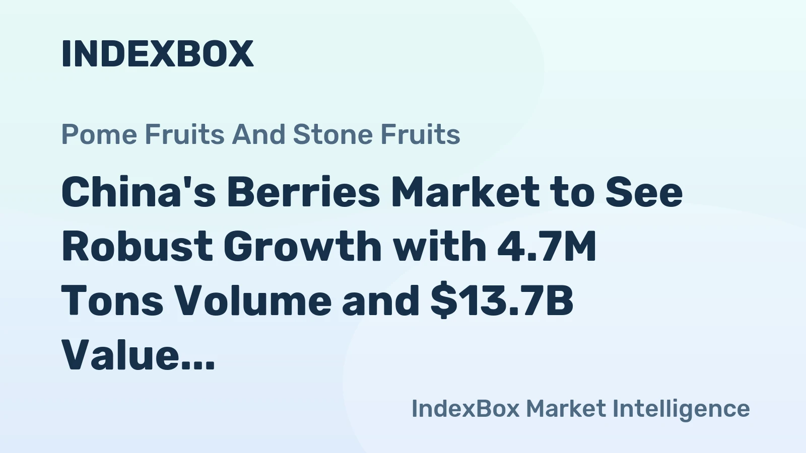 China's Berries Market to See Robust Growth with 4.7M Tons Volume and $13.7B Value by 2035