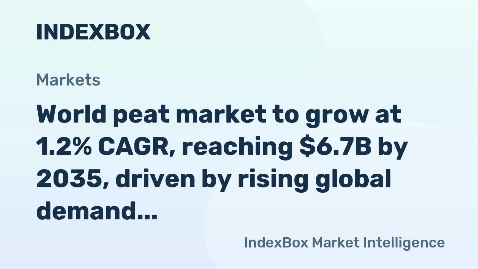 World peat market to grow at 1.2% CAGR, reaching $6.7B by 2035, driven by rising global demand.