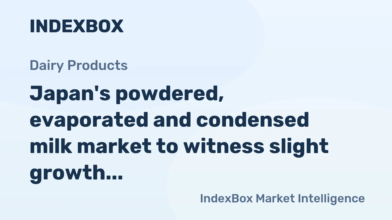 Japan's powdered, evaporated and condensed milk market to witness slight growth with CAGR of +0.5% over next decade