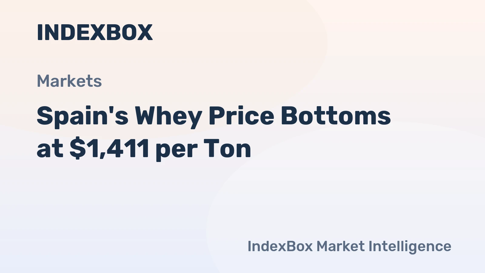 Spain's Whey Price Bottoms at $1,411 per Ton