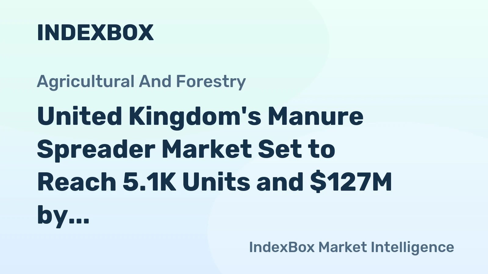 United Kingdom's Manure Spreader Market Set to Reach 5.1K Units and $127M by 2035