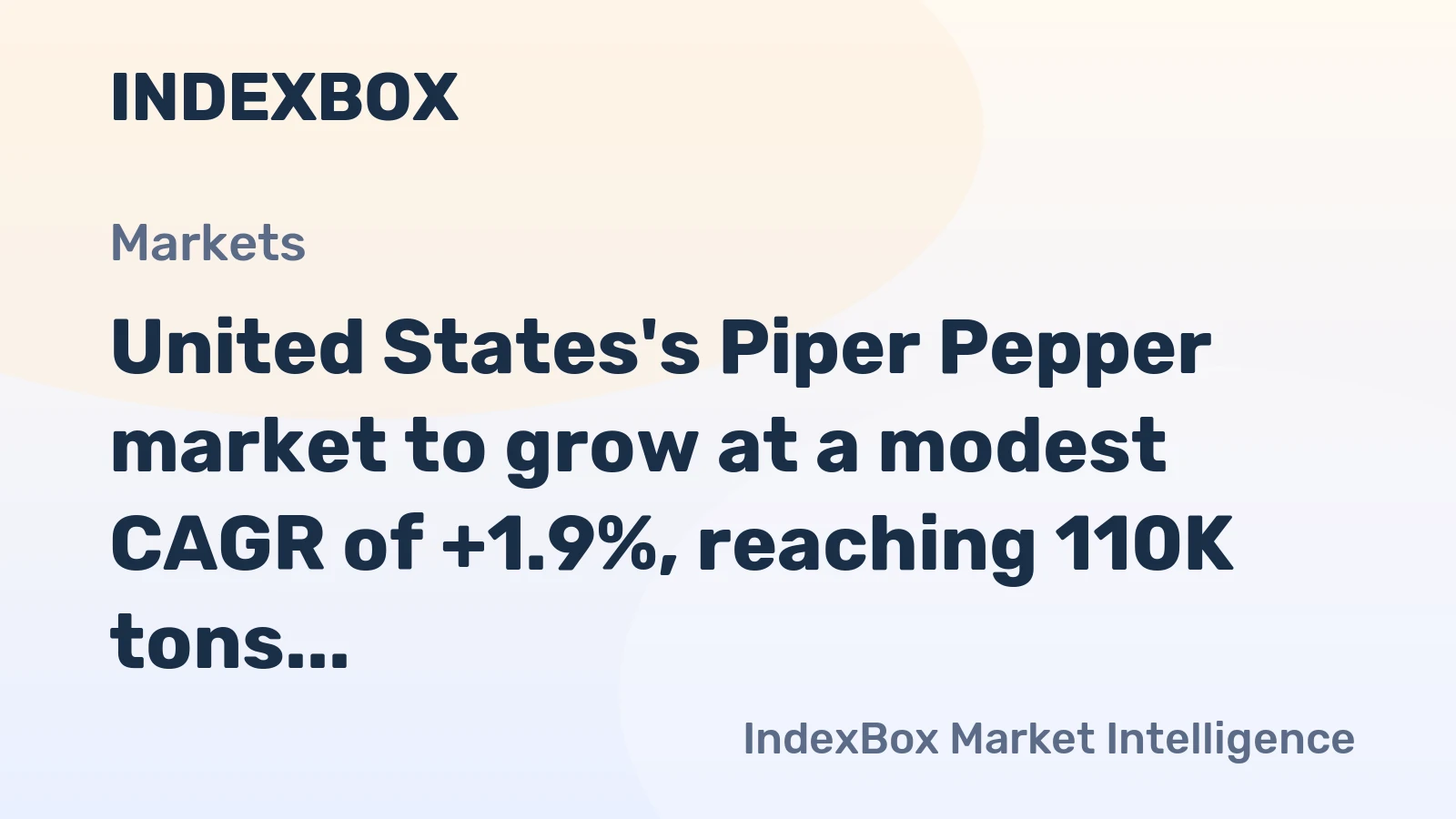 United States's Piper Pepper market to grow at a modest CAGR of +1.9%, reaching 110K tons by 2035.