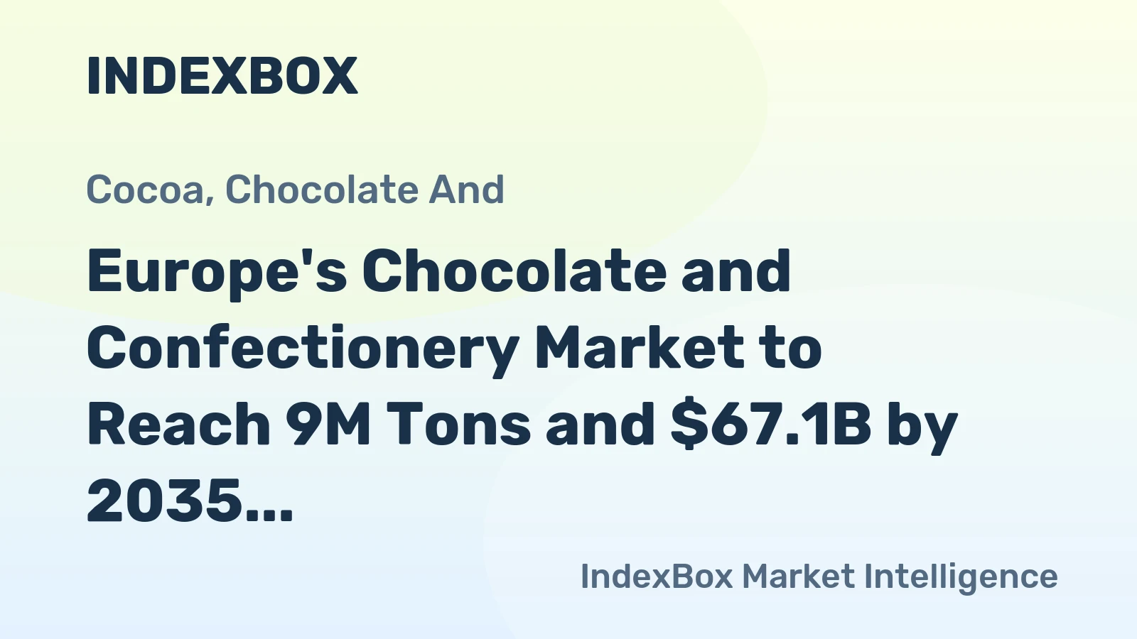 Europe's Chocolate and Confectionery Market to Reach 9M Tons and $67.1B by 2035