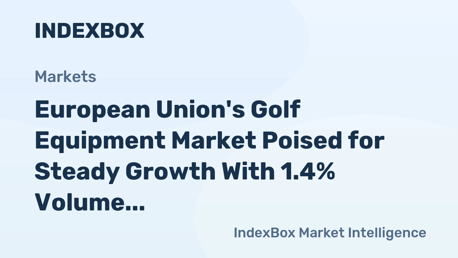European Union's Golf Equipment Market Poised for Steady Growth With 1.4% Volume CAGR Through 2035