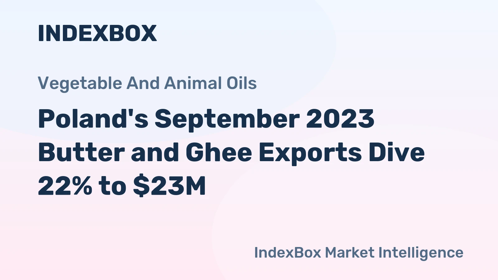 Poland's September 2023 Butter and Ghee Exports Dive 22% to $23M