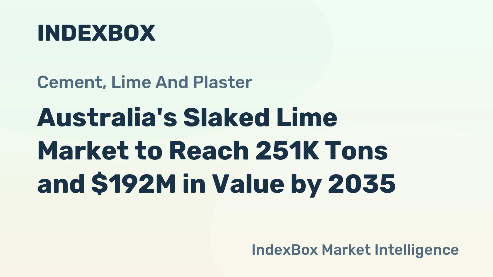Australia's Slaked Lime Market to Reach 251K Tons and $192M in Value by 2035