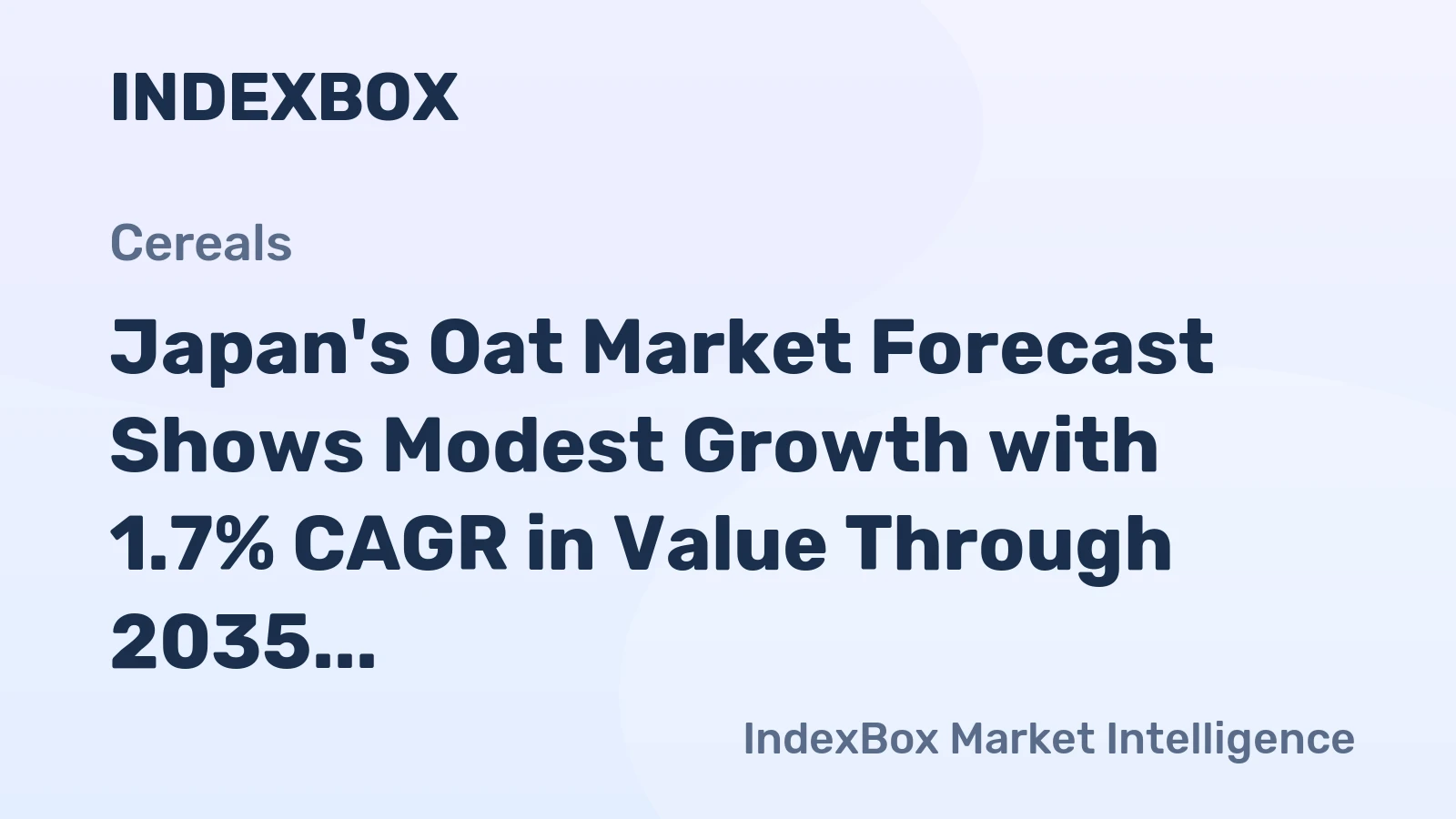 Japan's Oat Market Forecast Shows Modest Growth with 1.7% CAGR in Value Through 2035