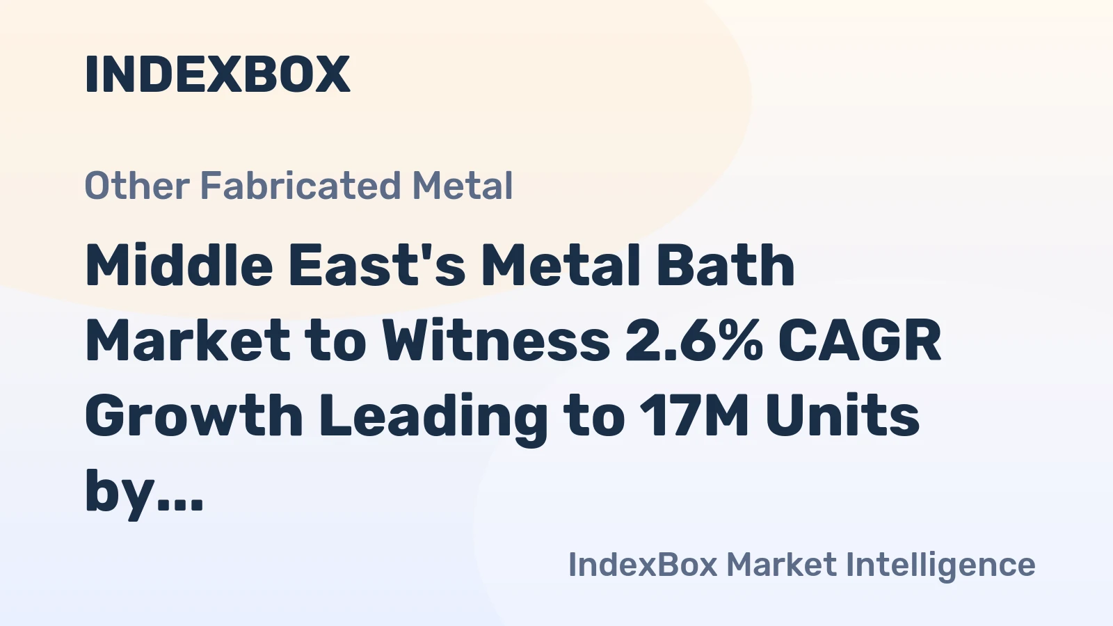 Middle East's Metal Bath Market to Witness 2.6% CAGR Growth Leading to 17M Units by 2035