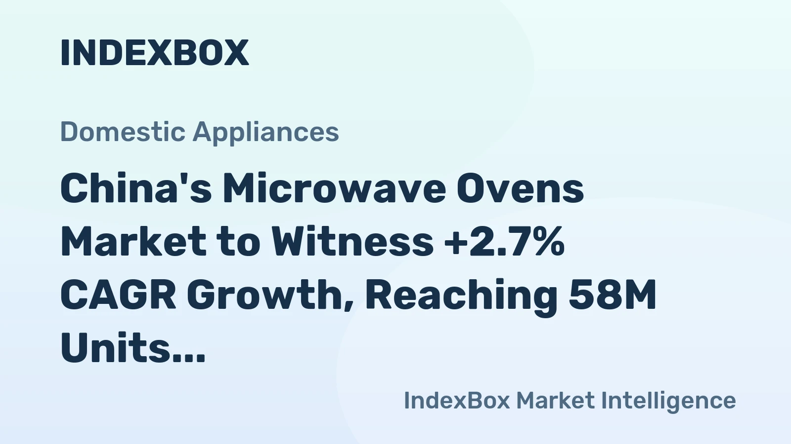 China's Microwave Ovens Market to Witness +2.7% CAGR Growth, Reaching 58M Units by 2035