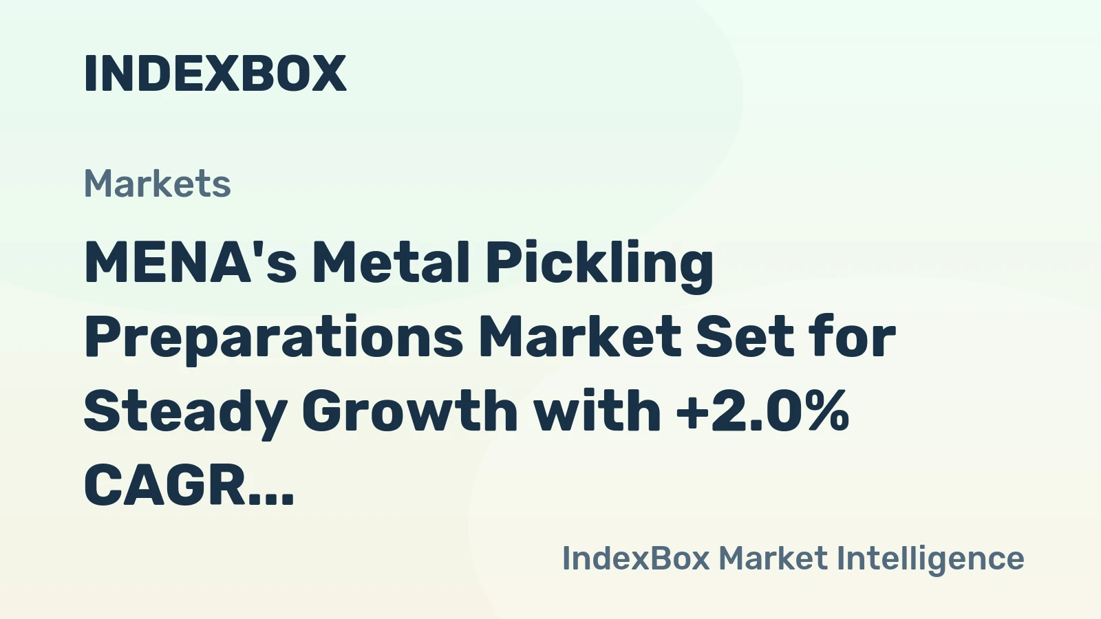 MENA's Metal Pickling Preparations Market Set for Steady Growth with +2.0% CAGR Through 2035
