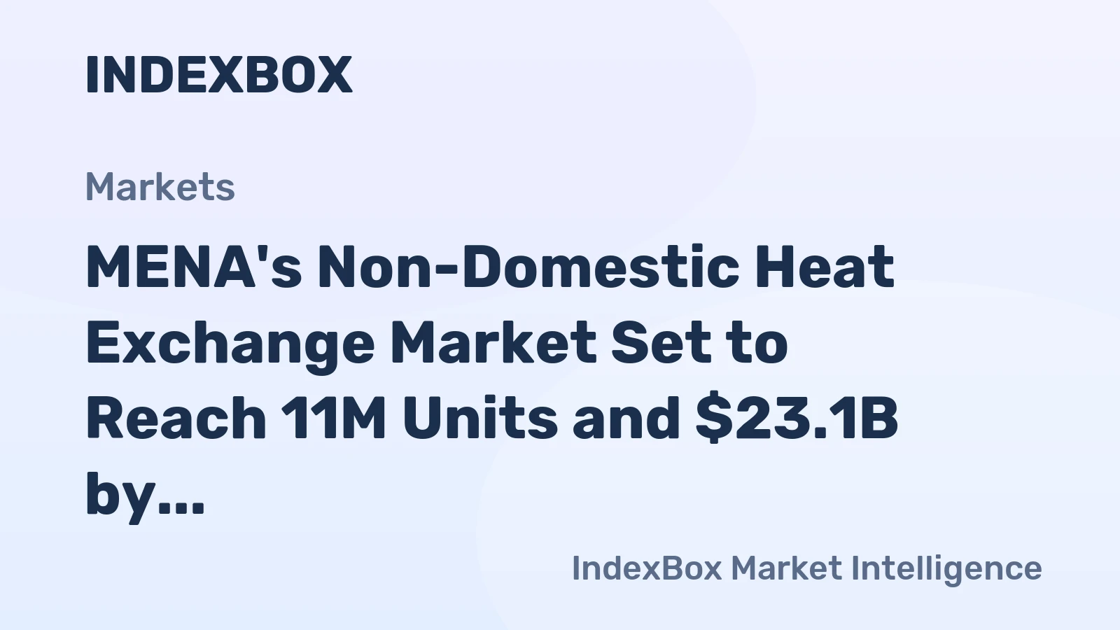 MENA's Non-Domestic Heat Exchange Market Set to Reach 11M Units and $23.1B by 2035