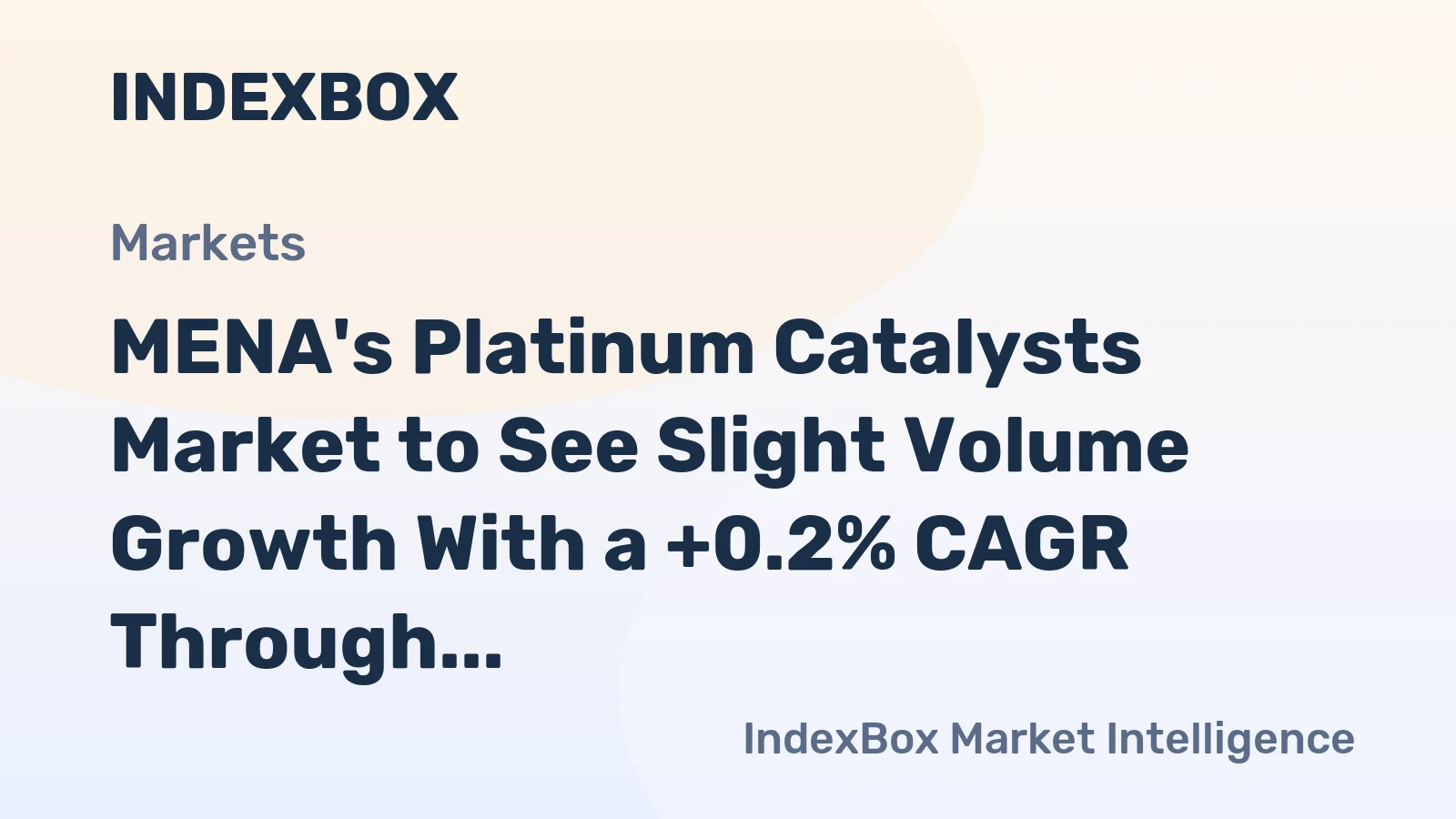 MENA's Platinum Catalysts Market to See Slight Volume Growth With a +0.2% CAGR Through 2035