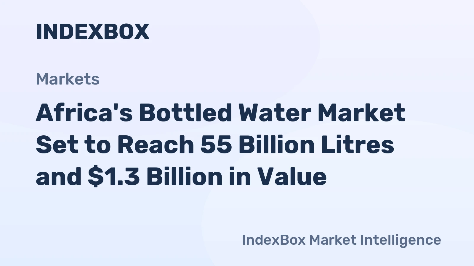 Africa's Bottled Water Market Set to Reach 55 Billion Litres and $1.3 Billion in Value