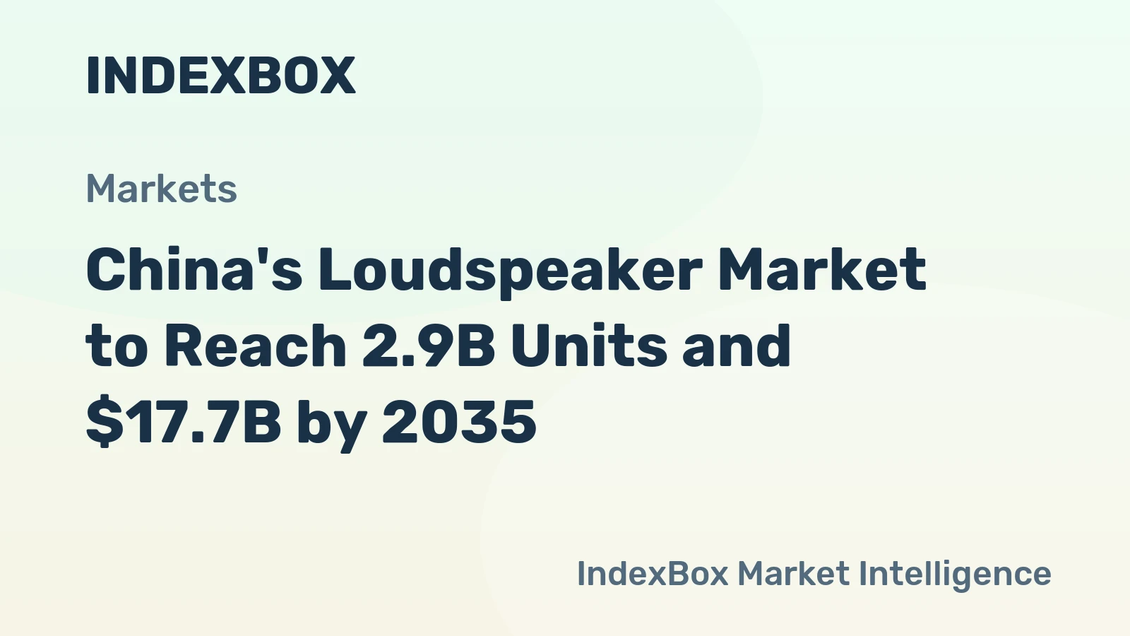 China's Loudspeaker Market to Reach 2.9B Units and $17.7B by 2035