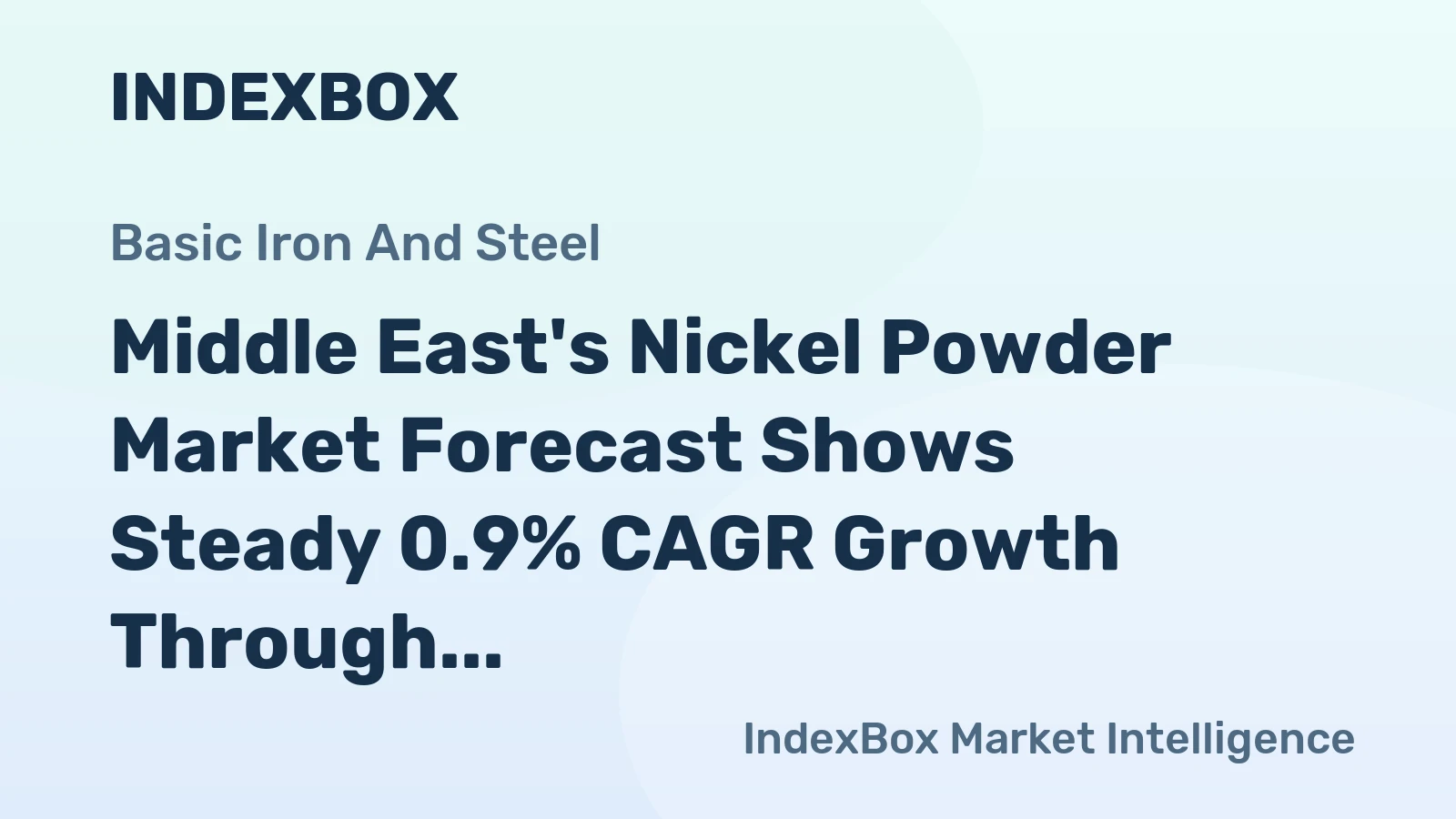 Middle East's Nickel Powder Market Forecast Shows Steady 0.9% CAGR Growth Through 2035